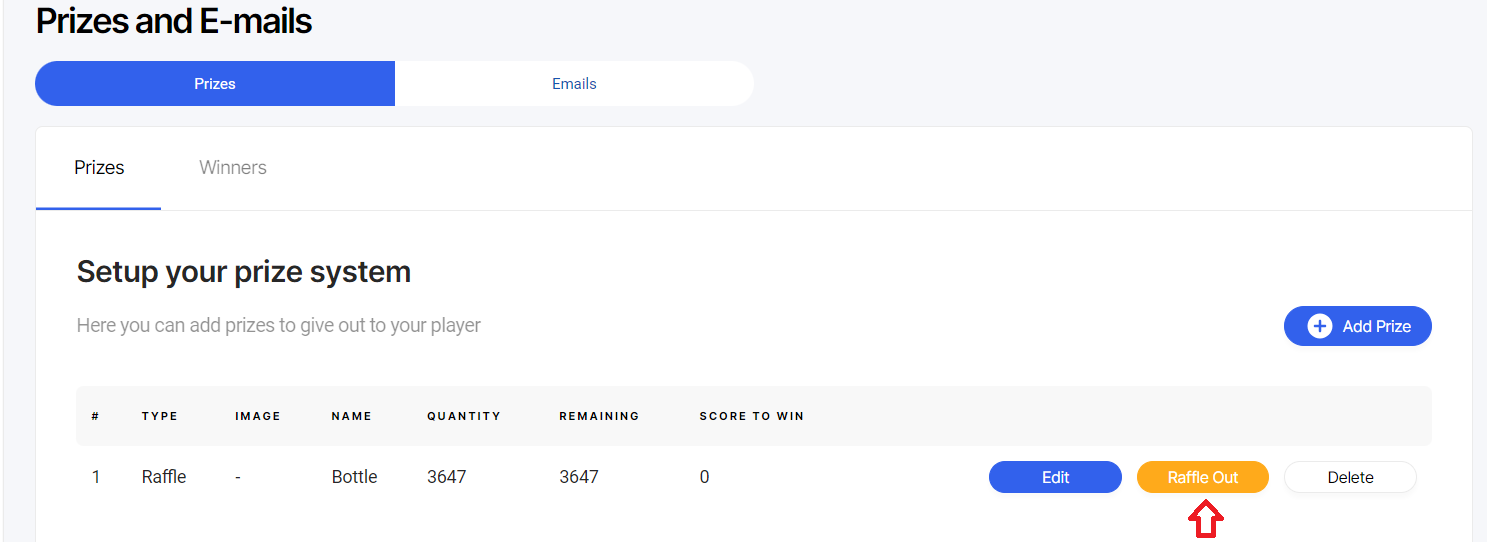 How to raffle a prize out?