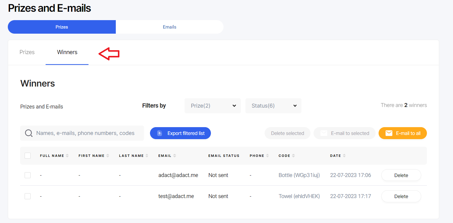 Where can I access all the winners' data?